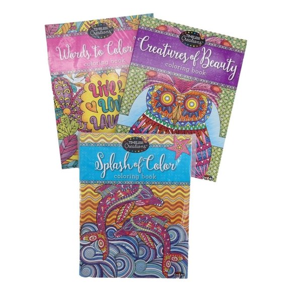 Toys | Coloring Books Set Of 3 Splash Of Color Words To Color Creatures ...